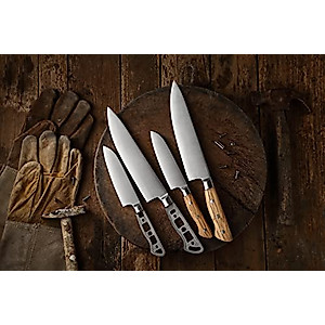 KATSURA Woodworking Project Kit – Chef Knife Blank – 8 Inch – Japanese Premium AUS 10, 3-Layer Forged Steel – Perfect for Woodworkers, Crafters – Classic Style Handle – NO LOGO