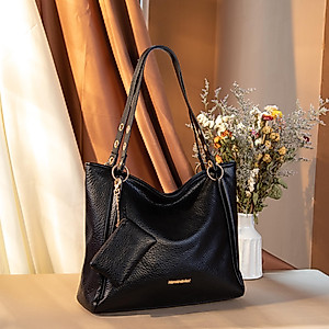 Montana West Large Tote Bag for Women Purses and Handbags Shoulder Bag with Removable Coin Pouch,MWC2-187BK