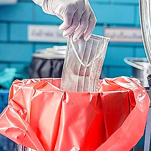 Biohazard Bags –10-Gallon Heavy-Duty Biohazard Garbage Bags – 50-Pcs Biohazard Waste Disposal Bags – Thick and Durable Trash Bags for Safety Waste Disposal – Medical-Grade Waste Bags