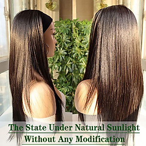 G&T Headband Wig for Women Black Straight Synthetic Headband Wig Glueless Heat Resistant Natutal Looking for Daily Party Use 24 Inch