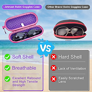 jetmast Swim Goggle Case For Swimming Goggles, Protective Cases for Goggles with Clip, Sunglasses, Goggles, Sports, Zipper Eyeglasses Case, For Men, Women, And Kids, Purple