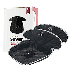 Car Seat Protector Piddle Pad for Toilet Potty Training Toddler, Baby Waterproof Portable Liner Convertible Pads Crash Tested for Carseat Stroller Accessories Machine Washable Seat Saver (2-Pack)