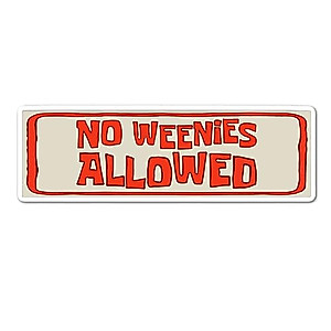 5" No Weenies Allowed Spongebob Laminated Sticker Laptop Sticker classic retro nostalgic cartoons gift perfect for tablet pc tumbler phone mug kindle and more