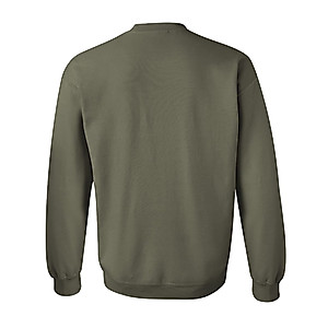 zerogravitee Army Retired Black logo Military Style PT Crewneck Sweatshirt Military Green - Large