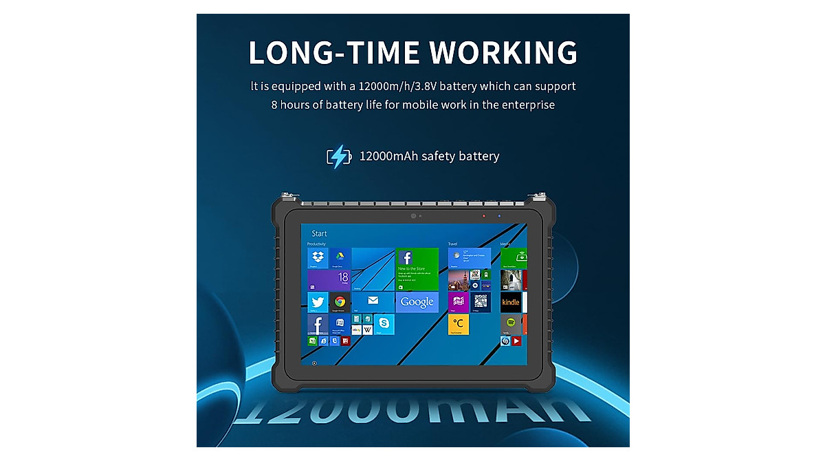 SunKol Rugged Waterproof 10.1" Tablet with Windows 11 Pro