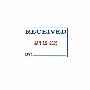 Office Depot Self-Inking Dater With Extra Pad, Received, Red/Blue Ink, 032537