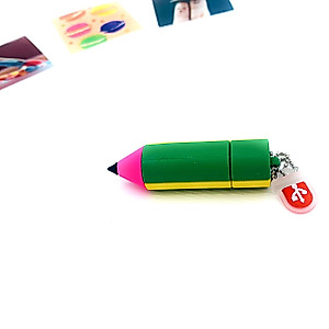 Cute USB Flash Drive - Fun USB 16GB - 16GB Storage Pen Drive - 16GB USB Drives(Yellow/Green Pencil)
