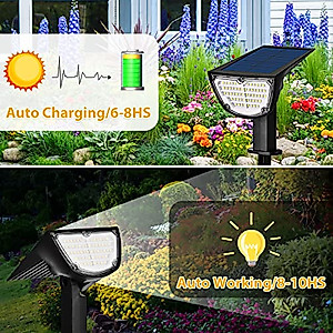 Fivaokot Solar Spot Lights Outdoor Waterproof,58 LEDs 2 Lighting Modes and Colorful Backlight,2-in-1 Adjustable Wall Lights,Landscape Spotlights for Garden,Yard,Walkway,Driveway,Porch,Patio (4 Pack)