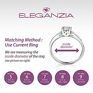 ELEGANZIA Sterling Silver Promise Rings For Her Couples Mothers, Engagement Rings For Women with Cubic Zirconia Jewelry Wedding Band