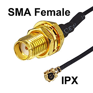 Kaunosta SMA WiFi Antenna Aerial External Omnidirectional Antenna 3db with 50CM IPX1.13 to SMA Female Pigtail Extension Cable for Computer Wireless Network Card Security IP Camera 4PCS
