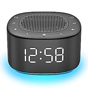 Housbay Sound Machine with Alarm Clock- 2 in 1, 18 Soothing Sounds, Digital Clock with Dimmer, 7 Color Night Light with ON/Off Options, Sleep Timer, White Noise Machine for Sleeping