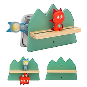 Taladad for Tonie Shelf Tonies Figures Storage,Magnetic Wooden Floating Shelves Compatible with Tonie Box Player Character for Children Room (Hill)