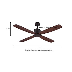 Kitteridge 52 in. Indoor Medium Wood Ceiling Fan