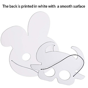 AUGSUN Scratch Art, 42pcs Animal Scratch Mask Rainbow Scratch Paper Mask Magic Scratch Paper Art for Kids