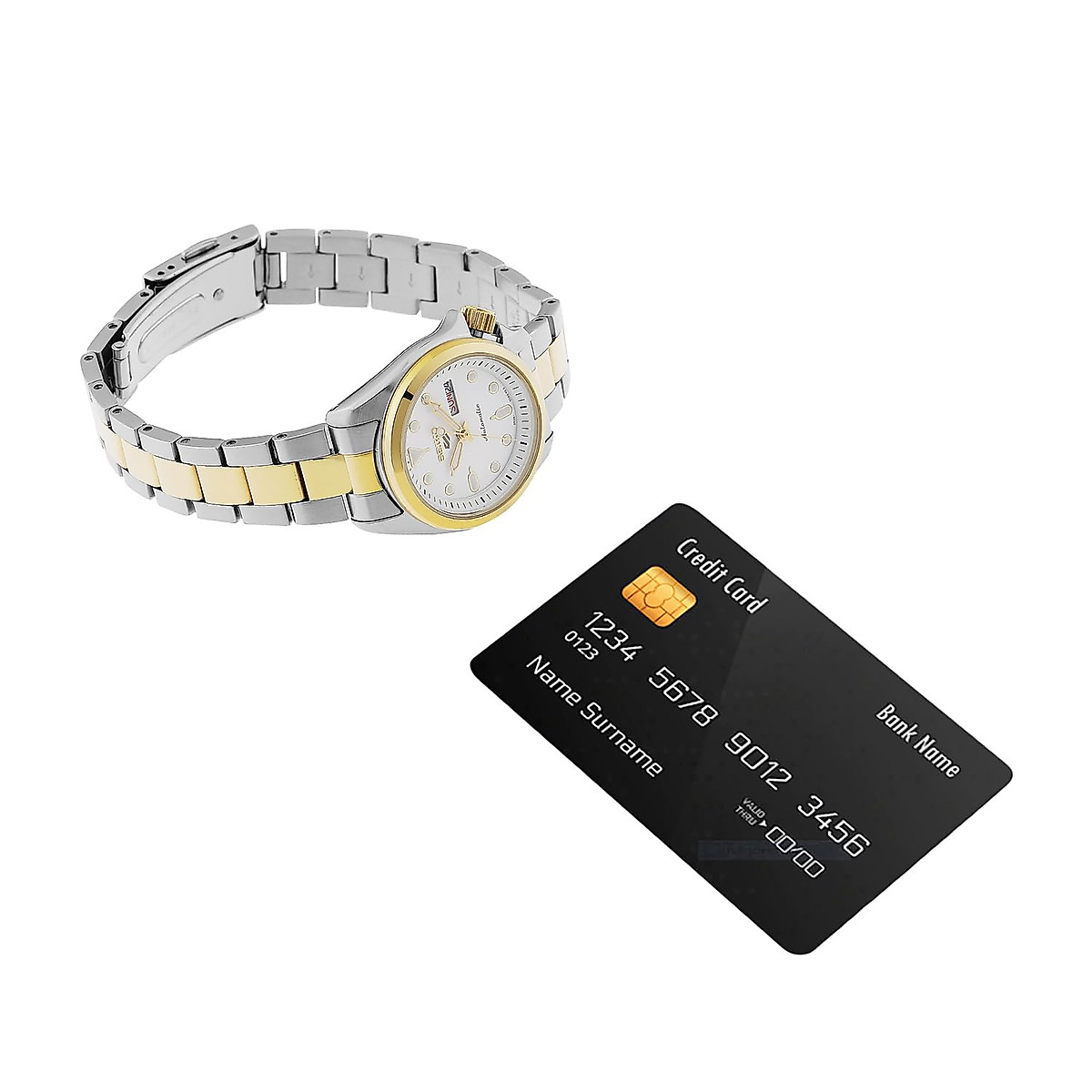 SEIKO 5 Sports White Dial Two-Tone Ladies Watch SRE004K1