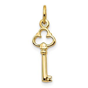 Diamond2Deal 10k Yellow Gold Key Charm (L- 22 mm W- 5 mm)