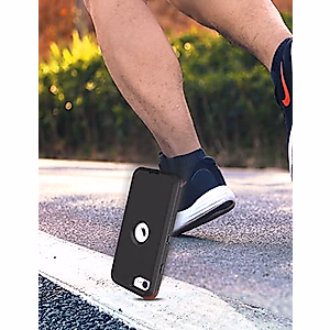 MXX iPhone SE 2022 / SE 2020 Heavy Duty Protective Case with Screen Protector [3 Layers] Rugged Rubber Shockproof Protection Cover & Rotating 360 Degree Belt Clip for Apple iPhone SE 2020 2022(Black)