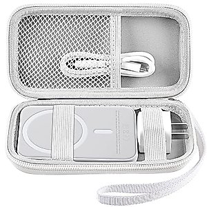 GWCASE Case Compatible with Apple for MagSafe Battery Pack Portable Charger. Power Bank Storage Holder for iPhone/for iPhone Pro 12 13, Battery Bank Bag Fits for 20W USB-C Power Adapter (Box Only)