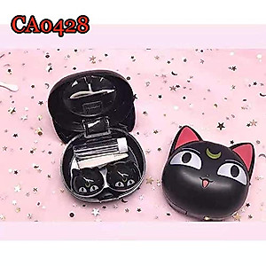 Anime Cute Cat Contact Lens Case Travel Box Container Care Kit Mirror +Bottle + Tweezers Container Holder