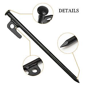 16PCS Tent Stakes Heavy Duty 12'' Matel Tent Pegs for Camping