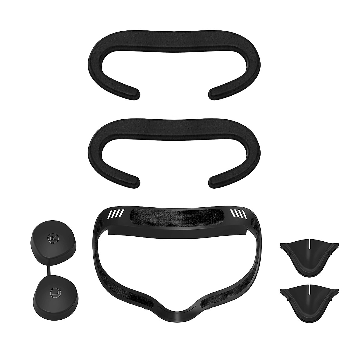 HIKETOK VR Facial Interface Bracket and Leather Foam Face Cover Replacement Pad Set with Accessories Lens Cover and Nose Pad Compatible with Meta Oculus Quest 2