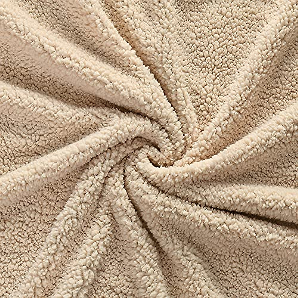 Homore Fluffy Leopard Blanket, Plush Cheetah Print Throw Blankets Soft Faux Fur Bed Throw for Decorative Couch Chair Sofa, Washable and Lightweight, 50" x 60" Khaki