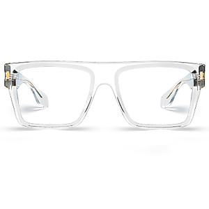 VISOONE Square Full Rim Blue Light Blocking Glasses Large Fashion Computer Multi Colors Eyeglass Frame Women Men ALBA