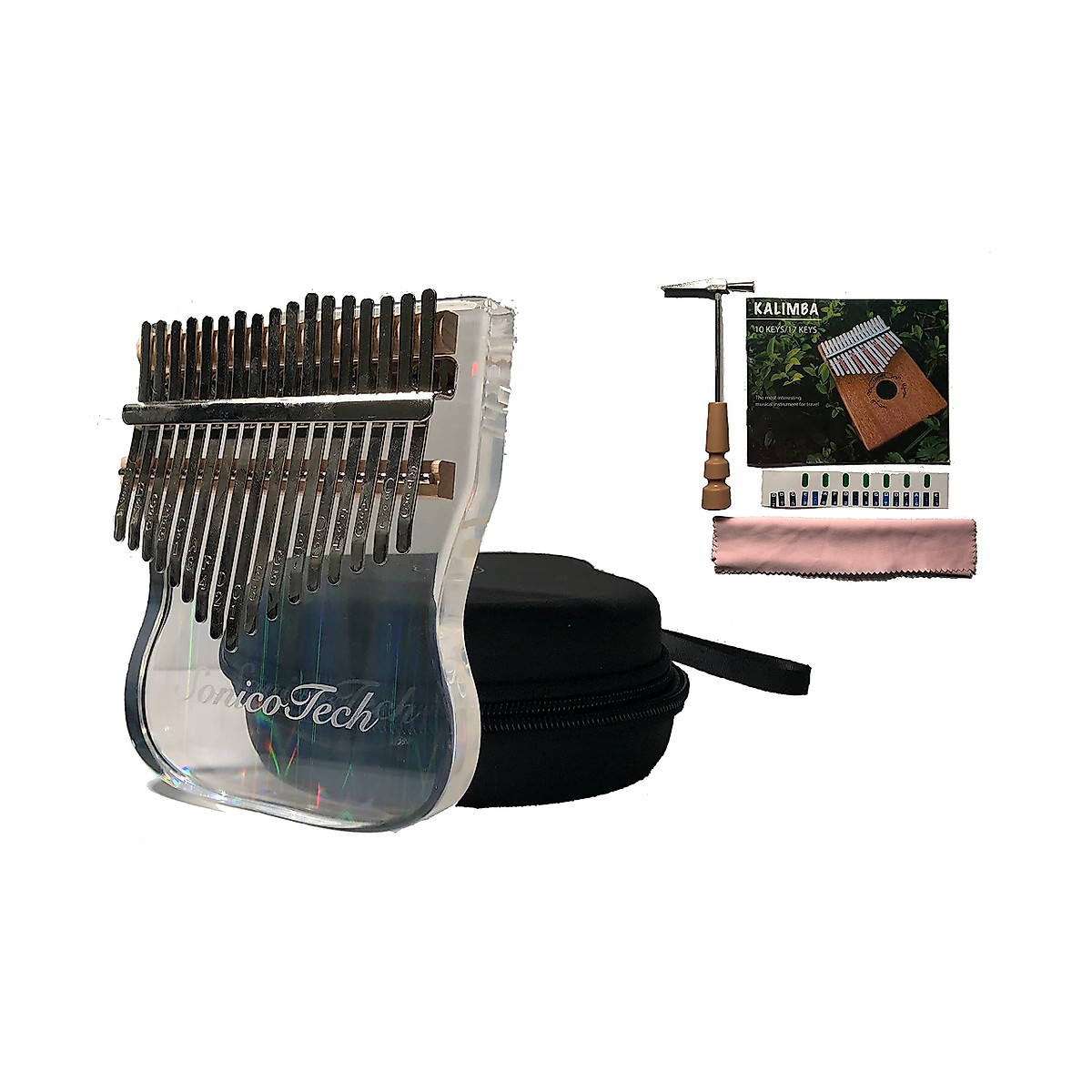 Kalimba Thumb Piano Rainbow Acrylic Kalimba Cute Kalimba 17 Keys Finger Piano Crystal Kalimba Hand Piano Marimba Instrument Sound Healing Instruments Meditation Instruments By SonicoTech (Rainbow)