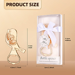 Winocbxt 50 Packs Love Forever Bottle Openers for Wedding Favors to Guests ,Bridal Shower Party Gifts , Souvenirs or Decorations with Gift Package (Lovebird)