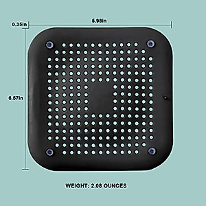 OFCTACK Hair Catcher Drain Strainer 2 Pack Silicone Shower Sink Cover with Suction Cup Kitchen Bathroom Universal Anti Clogging Protector Bathtub Hair Stopper, Black