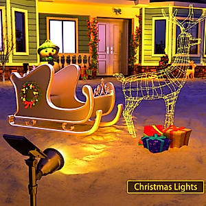 ROSHWEY Solar Spot Lights Outdoor Spotlight 18 LED Waterproof Landscape Spotlight for Garden Lawn Backyard Patio Porch Wall Deck Garage (WarmWhite- 2 Pack)