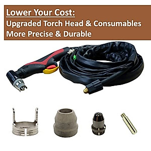 LOTOS LTPDC2000D Non-Touch Pilot Arc Plasma Cutter Tig Welder and Stick Welder 3 in 1 Combo Welding Machine,½ Inch Clean Cut,Brown