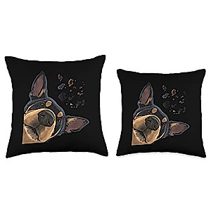 Australian Kelpie Gifts Funny Curious Dog Australian Kelpie Throw Pillow, 16x16, Multicolor