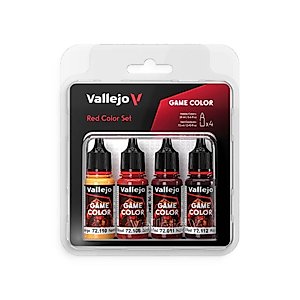 Vallejo - Red Color Set | Contains 4 bottles x 18 ml (0.60 fl.oz.)