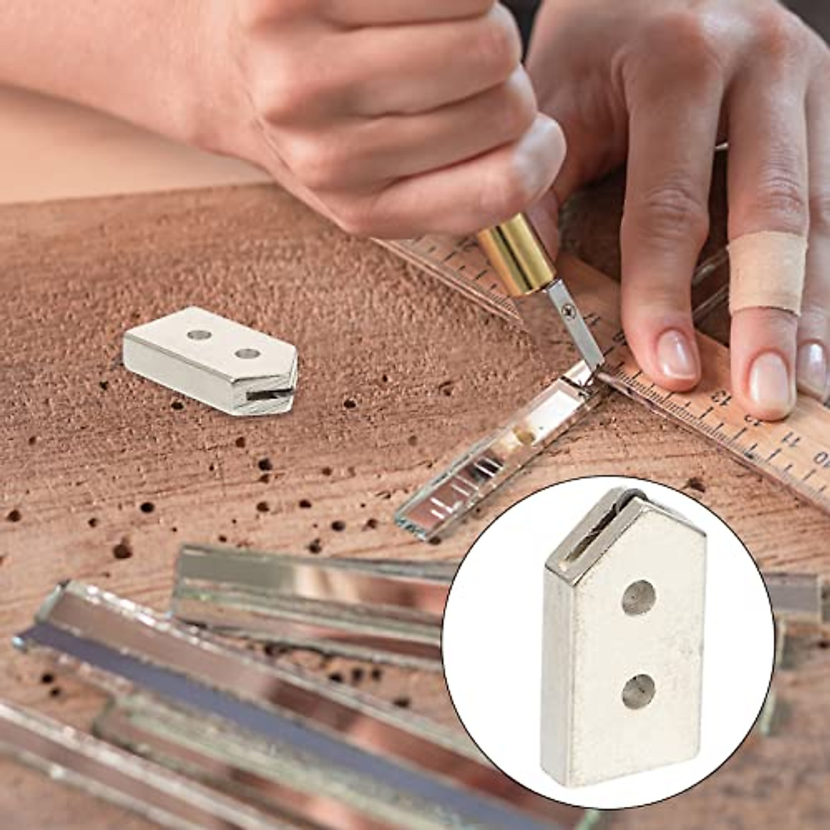 Scicalife 3pcs Glass Cutter Tool Replacement Heads Alloy Cutter Blades Glass Bottle Cutting Accessories for Cutter Stained Glass Tiles Mirror Silver