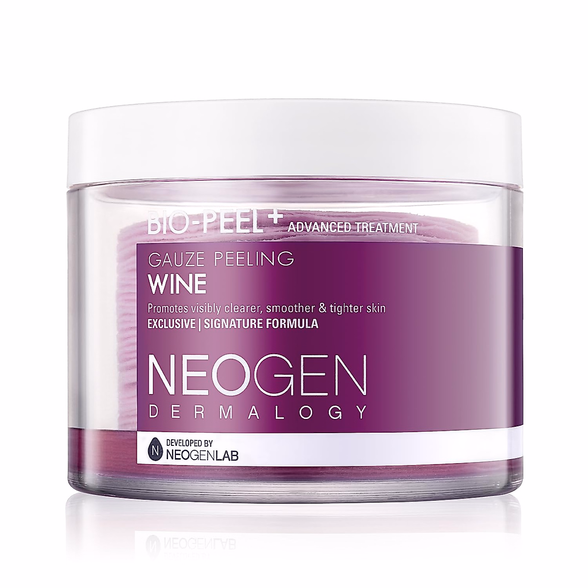 DERMALOGY by NEOGENLAB Bio-Peel Gauze Peeling Pads (Wine, 30 pads) - Exfoliating & Firming Peeling Pad with PHA & Red Wine & Resveratrol & Acid Hyaluronic - Korean Skin Care