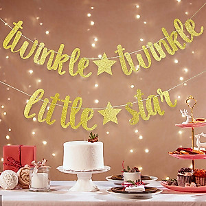 Gold Glitter Twinkle Twinkle Little Star Banner Twinkle Twinkle Little Star Gender Reveal Banner Twinkle Twinkle Little Star Baby Shower for Baby Shower Birthday Party Decorations