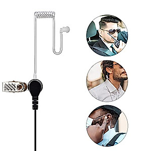 UAYESOK Acoustic Tube Walkie Talkie Earpiece with Mic PTT for YAESU Vertex FT-60 FT-60R FT-70 FT-70DR FT-1DR FT3DR VX-10 VX-110 VX-150 VX-400 Retevis RB15 RT40B
