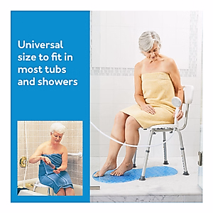 Carex Shower Chair With Back, Bath Chair and Shower Seat For Elderly, Handicap, and Disabled, 350lbs, Easy Assembly