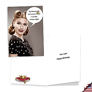 NobleWorks Assorted 3 Pack, Funny Naughty Retro Birthday Cards for Women with 5 x 7 Inch Envelopes (3 Designs, 1 Each) Laughing Ladies VC2807BDG-C1x3