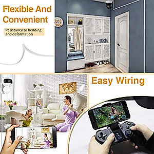 GLANICS 20ft Micro USB Cable, Micro USB Power Extension Cable, Charging and Data Sync Cable for Wyze Cam, Cloud Cam, Android Phone, Mobile Powe and Other Devices (White)