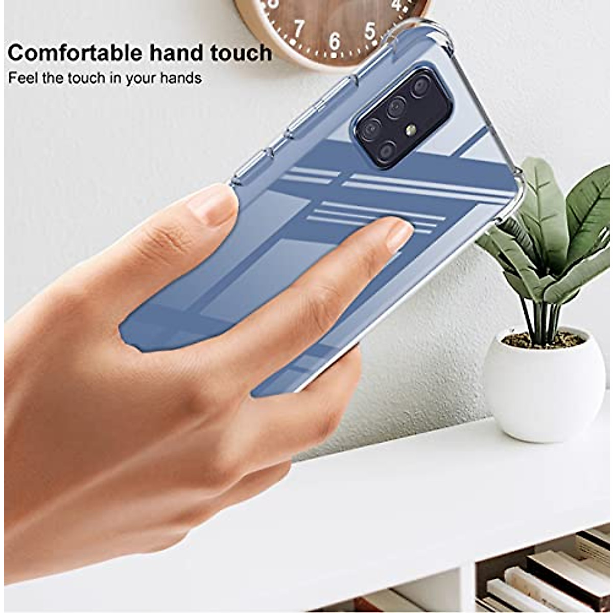 [Road Left] Crystal Clear Case for Galaxy A71 5G,Air-Bag Shockproof Protective Phone Case,Ultra Slim Flexible Soft TPU Cover for Samsung Galaxy A71 5G