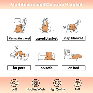 Top Mom Custom Blankets with Photos Soft Personalized Blanket Made in USA 6 Photo Blanket for Mom Women Men Friends Kids Personalized Gifts Christmas Halloween Mothers Day Anniversary Throws Bed Sofa