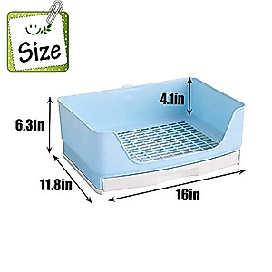 kathson Large Rabbit Litter Box, Bunny Food & Water Bowl Removable Stainless Steel Cage Bowls, Pet Toilet Potty Corner Litter Bedding Box Bigger Pet Pan for Guinea Pigs, Ferret, Gerbils, Hamster