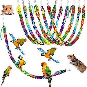 6 Pieces Sugar Glider Toys Handmade Rat Toys Hanging Toy Cage Accessories Swing Toy Bird Rope Perch Swing for Small Animals Sugar Glider Squirrel Parrot Hamster Bird Climbing Exercising, 22.5 Inch