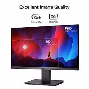 KOORUI 22 inch 1080P Full HD 75Hz PC Monitor with HDMI VGA Port, 99% sRGB Tilt Adjustment, VESA 22N1