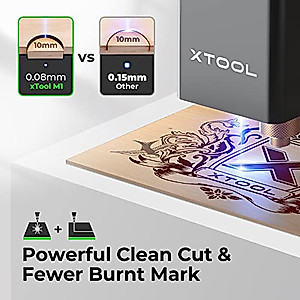 xTool M1 10w Compact 3-in-1 Laser Engraver & Cutting Machine with Rotary & Material Box, Higher Accuracy & Smarter 16MP Auto-Focus, Create Christmas DIY Wood/Metal/Paper/Acrylic/Iron-on/Vinyl