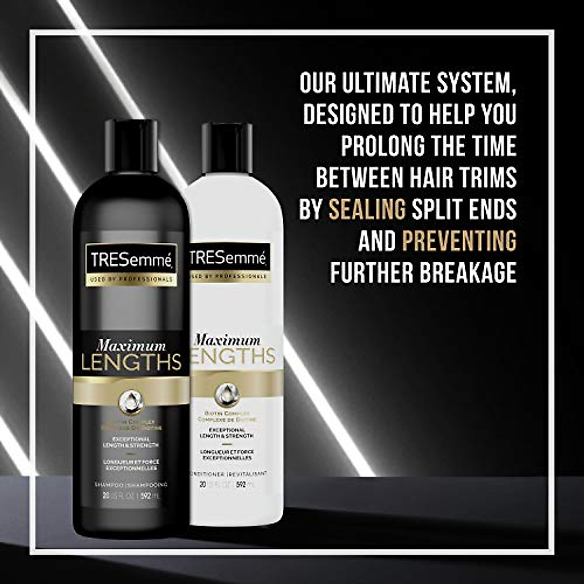 TRESemmé Conditioner for Split Ends and Dry Hair Max Lengths with Biotin Seals Split Ends, 20 Fl Oz (Pack of 2)