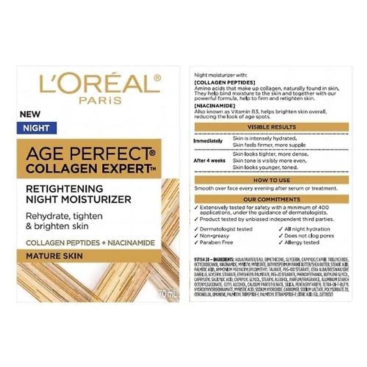 L'Oreal Paris Skin Care Age Perfect Night Cream, Anti-Aging Face Moisturizer With Soy Seed Proteins, 2.5 Oz