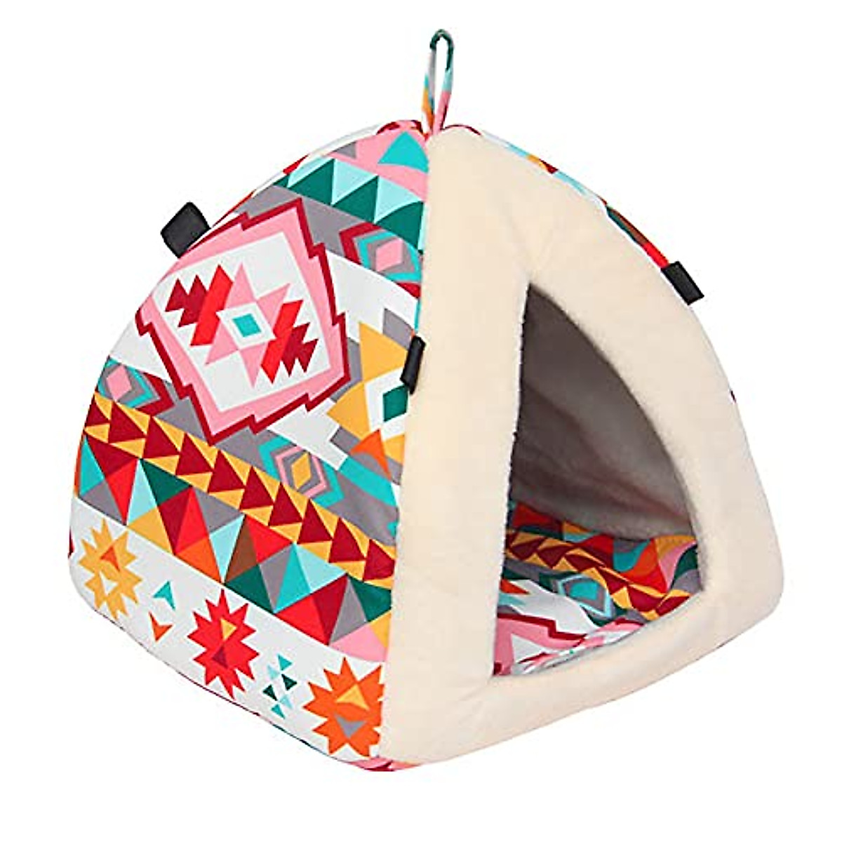 Bird Warm Nest Parrot Tent Hammock Toy for Parakeet Cockatiel Conure Cockatoo African Grey Amazon Budgie Lovebird Finch Canary Hamster Gerbil Rat Chinchilla Guinea Pig Squirrel Hedgehog Cage (S, Pink)